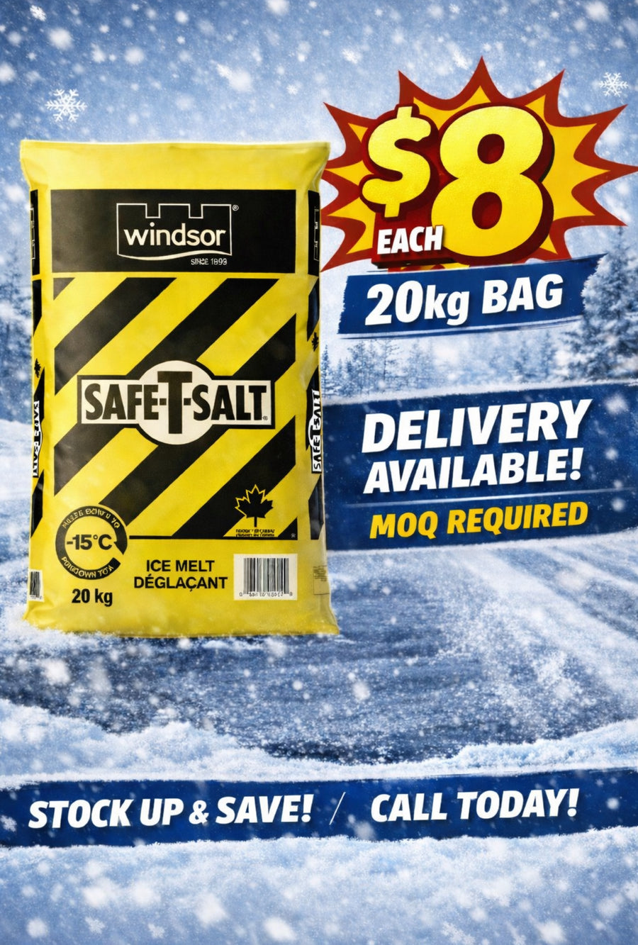 Outdoor Snow Salt Or Ice Rock Salt / Safe-T-Salt 20 kg (56 Bags On Ski ...