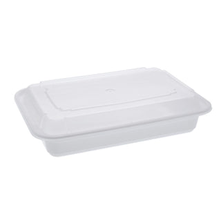 58oz White Rectangular Container With Clear Lid 150 Set – Golden ...